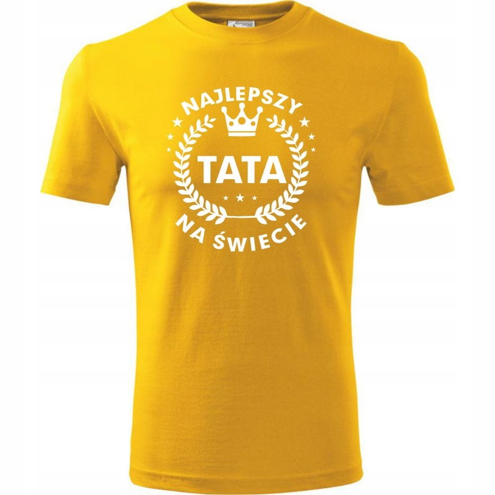 Prezent na Dzień Ojca dla Taty Koszulka Męska Najlepszy tata na świecie żółty S - Atram | Moda ...