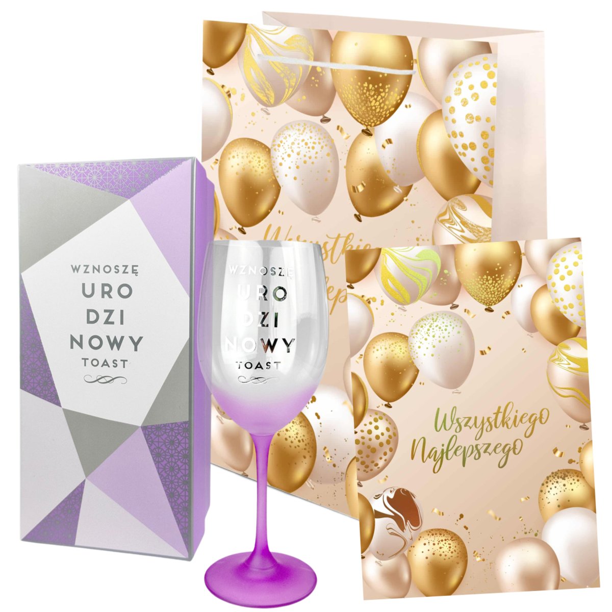 Prezent na Urodziny dla Kobiety Przyjaciółki Kieliszek Kartka Pamiątka Zestaw - ANGEL DEVIL ...