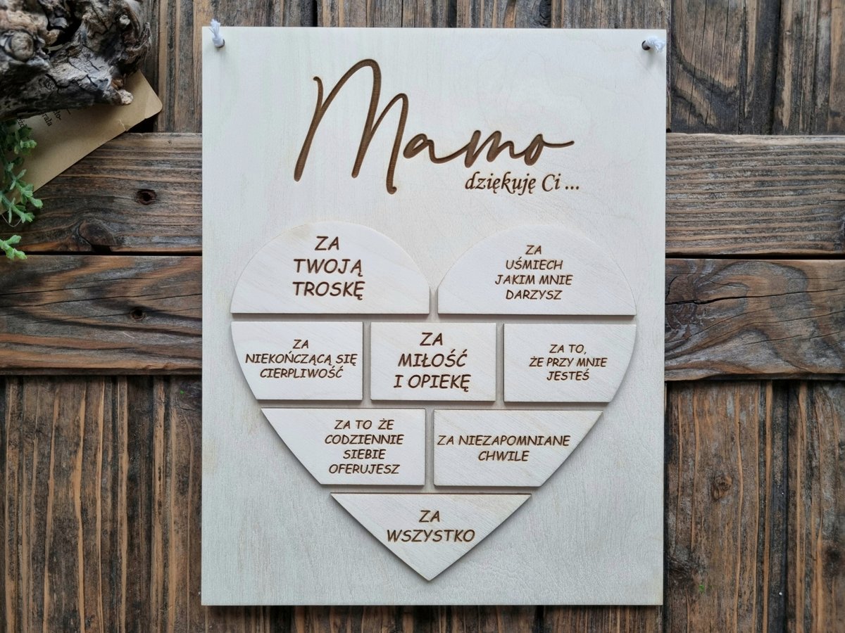 PREZENT RAMKA DZIEŃ MATKI SERCE PODZIĘKOWANIE - Inna marka | Sklep ...
