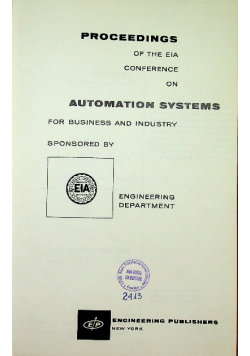 Proceedings of the EIA Conference on Automation Systems for Business ...