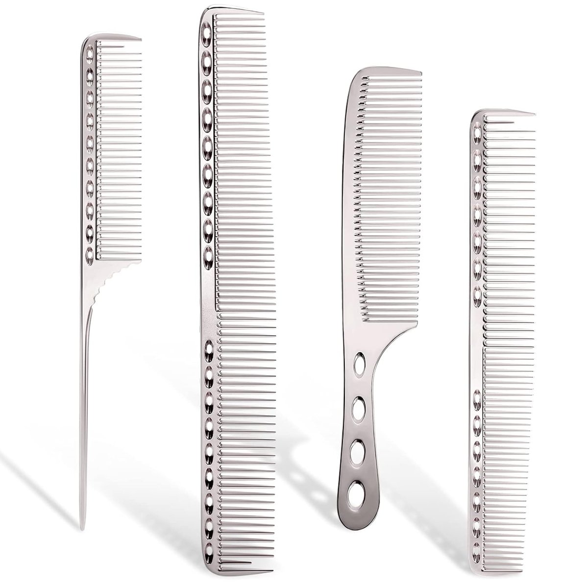 Professional Aluminum Dressing Comb, 4 Types Metal Hair Combs For Hair ...