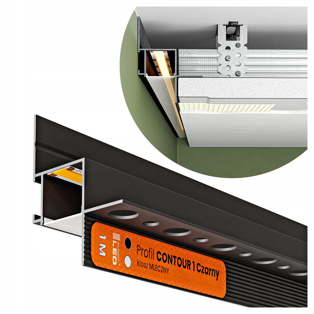 Profil LED Cieniowy Dystansowy Przyścienny Aluminiowy Do Płyt GK WPUST ...