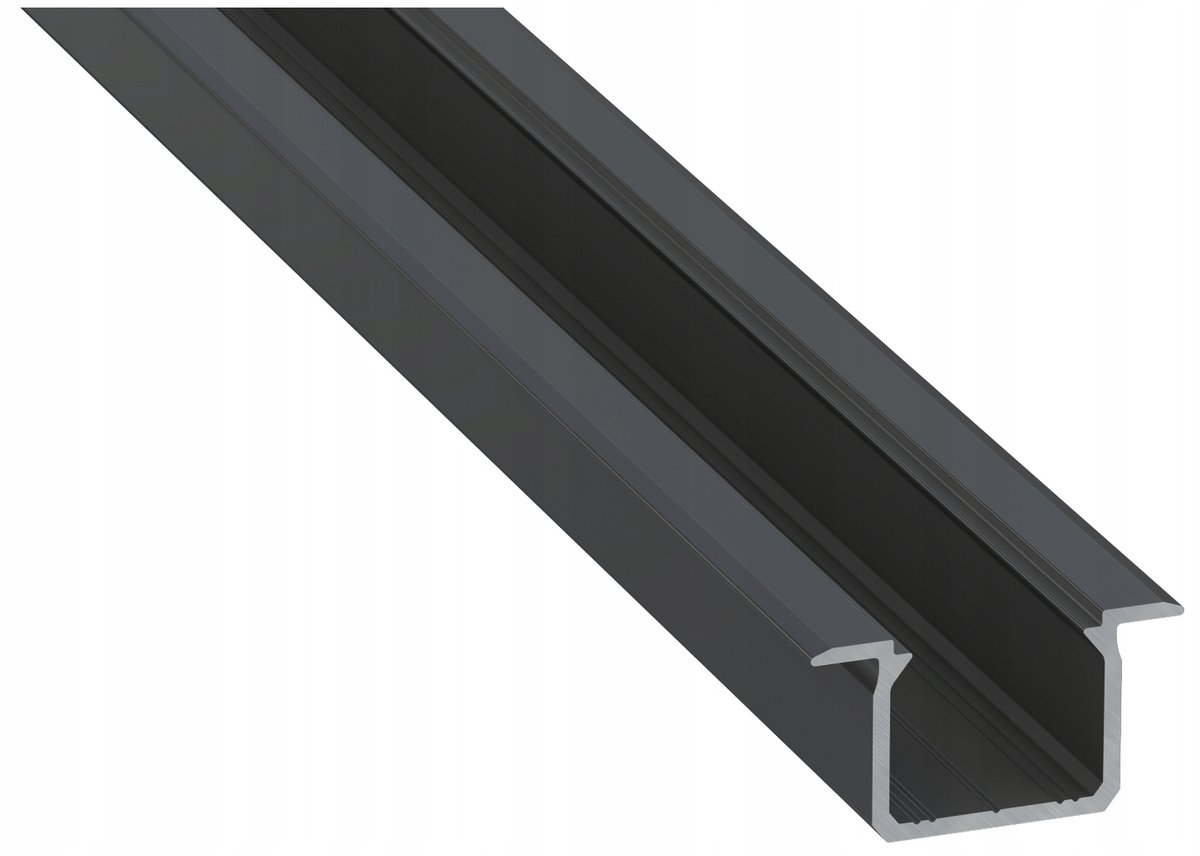 Profil LED Czarny Wpuszczany 2m 200cm Meblowy Typ U Lumines Aluminiowy ...