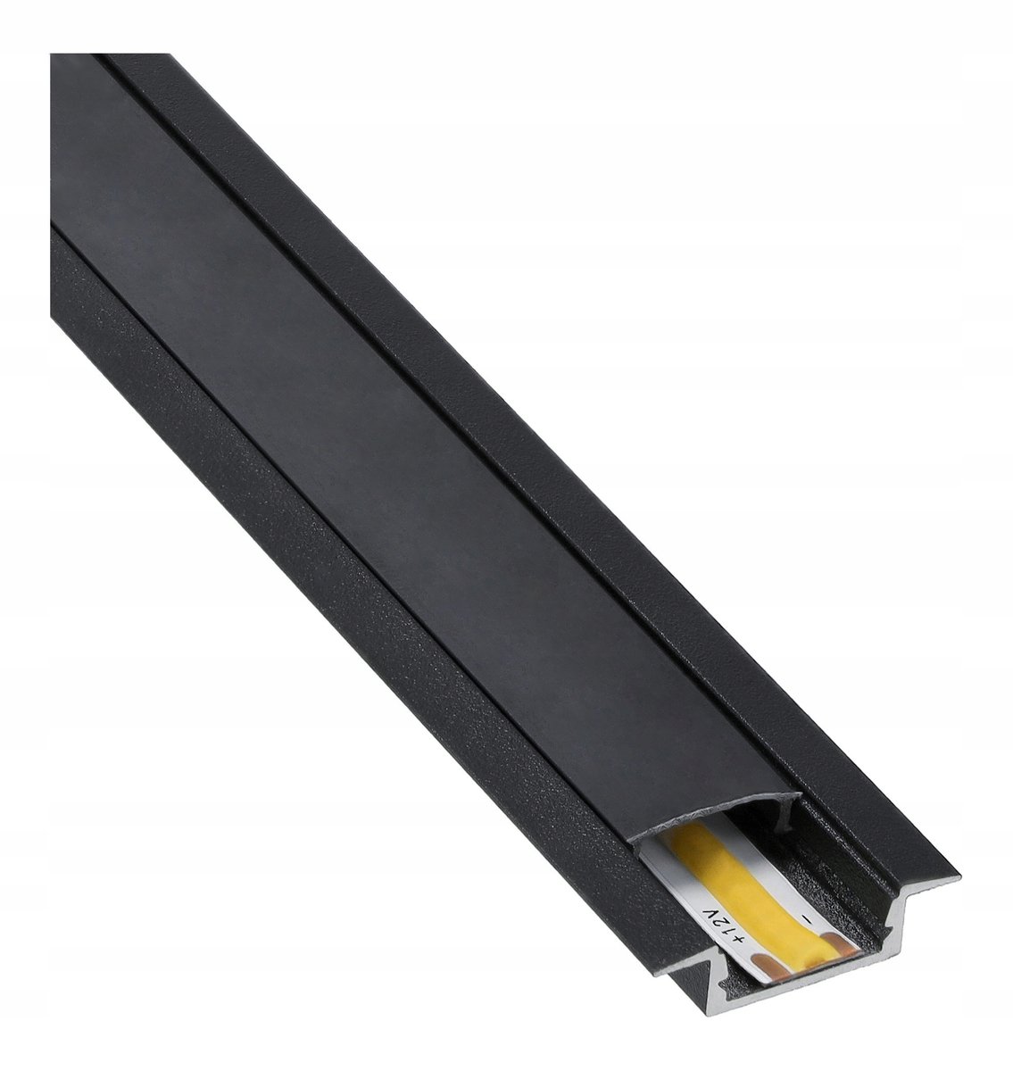 Profil LED Podtynkowy Wpuszczany Czarny 1m Aluminiowy Do Taśmy LED 12mm ...