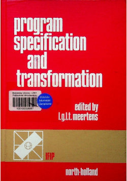 Program Specification and Transformation - | Książka w Empik