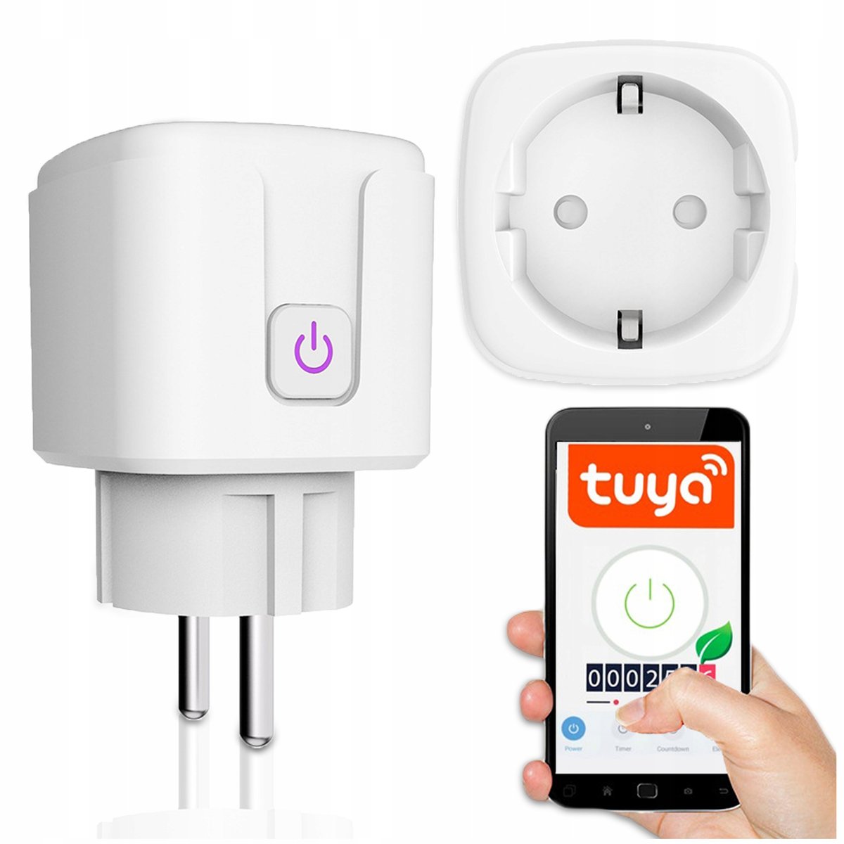 PROGRAMATOR CZASOWY GNIAZDKO GNIAZDO WiFi SMART TUYA TIMER WATOMIERZ 16A - inna (Inny) | Sklep ...