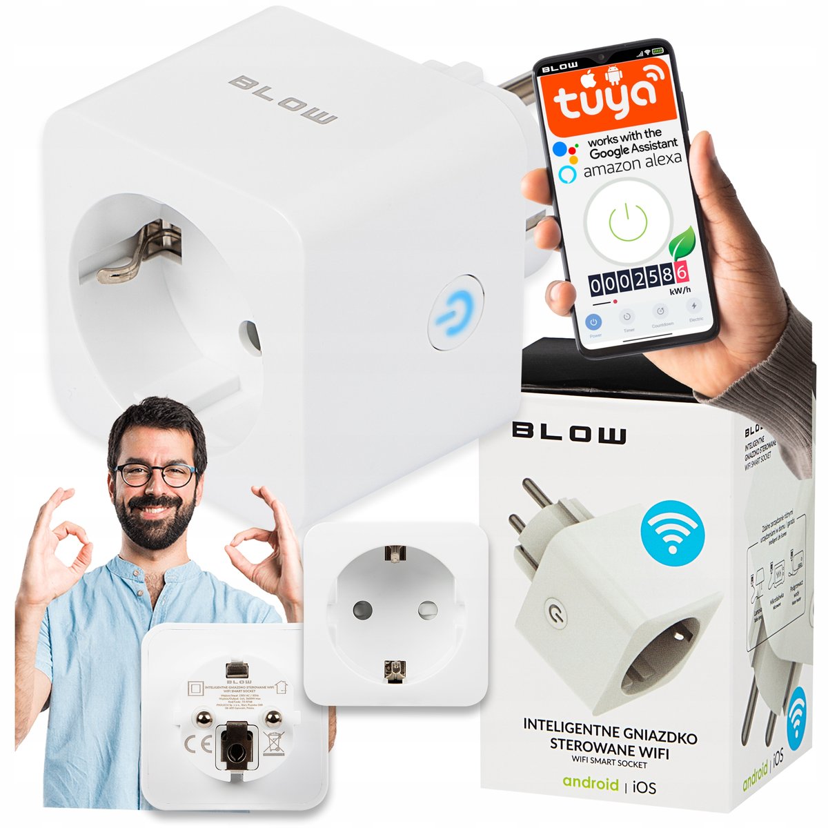 PROGRAMATOR CZASOWY INTELIGENTNE GNIAZDKO SMART WIFI TUYA V2 PLUG WATOMIERZ - Blow | Sklep EMPIK.COM