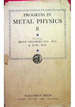 Progress in metal physics 8 - Opracowanie zbiorowe | Książka w Empik