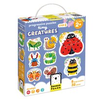 Progressive Puzzles. Tiny Creatures 2+ - Opracowanie zbiorowe | Książka w Empik