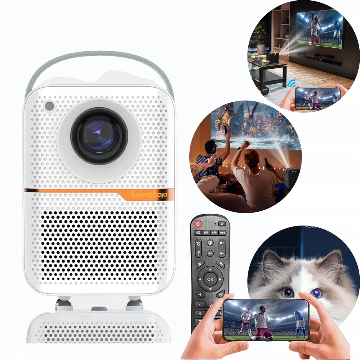 Projektor Domowe kino z systemem Android IOS 4K z WiFi i Bluetooth ...
