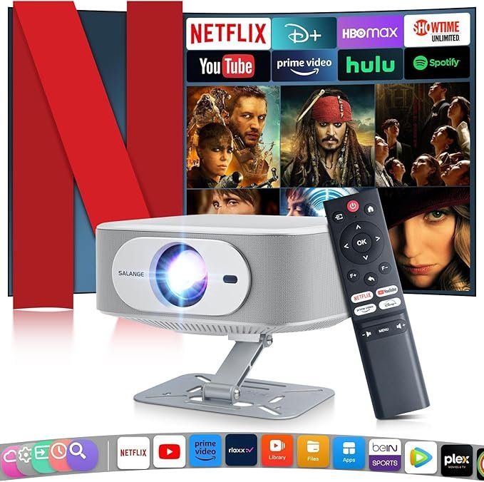 PROJEKTOR LED 4K 1080P WiFi i Bluetooth auto. korekcja RZUTNIK ...