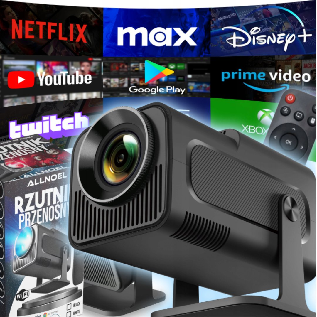 Projektor Rzutnik LED Przenośny Android Smart TV 4K LED Głośnik WIFI ...