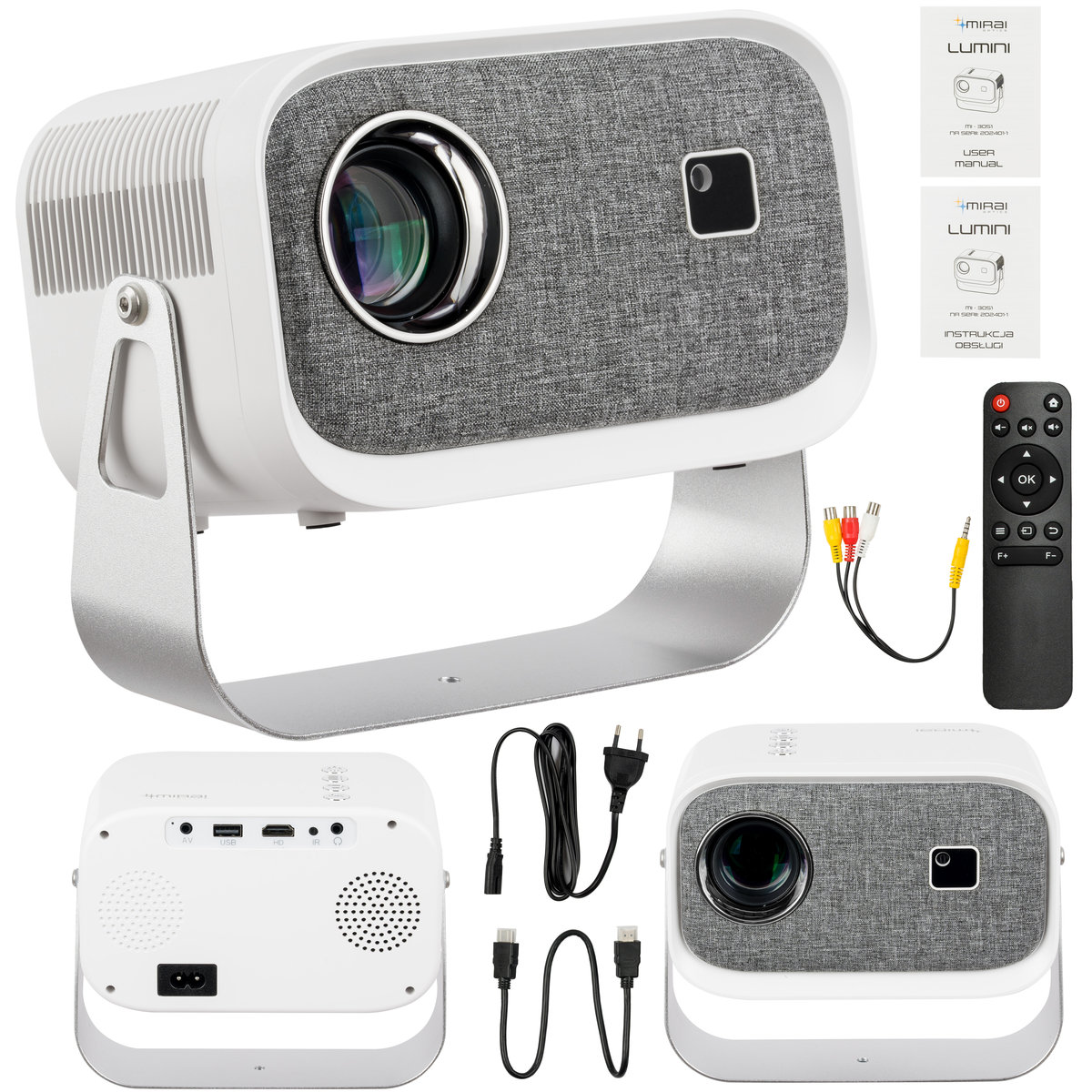Projektor Rzutnik - Mirai Optics projektor Lumini - HD 150 cali - 30 ...