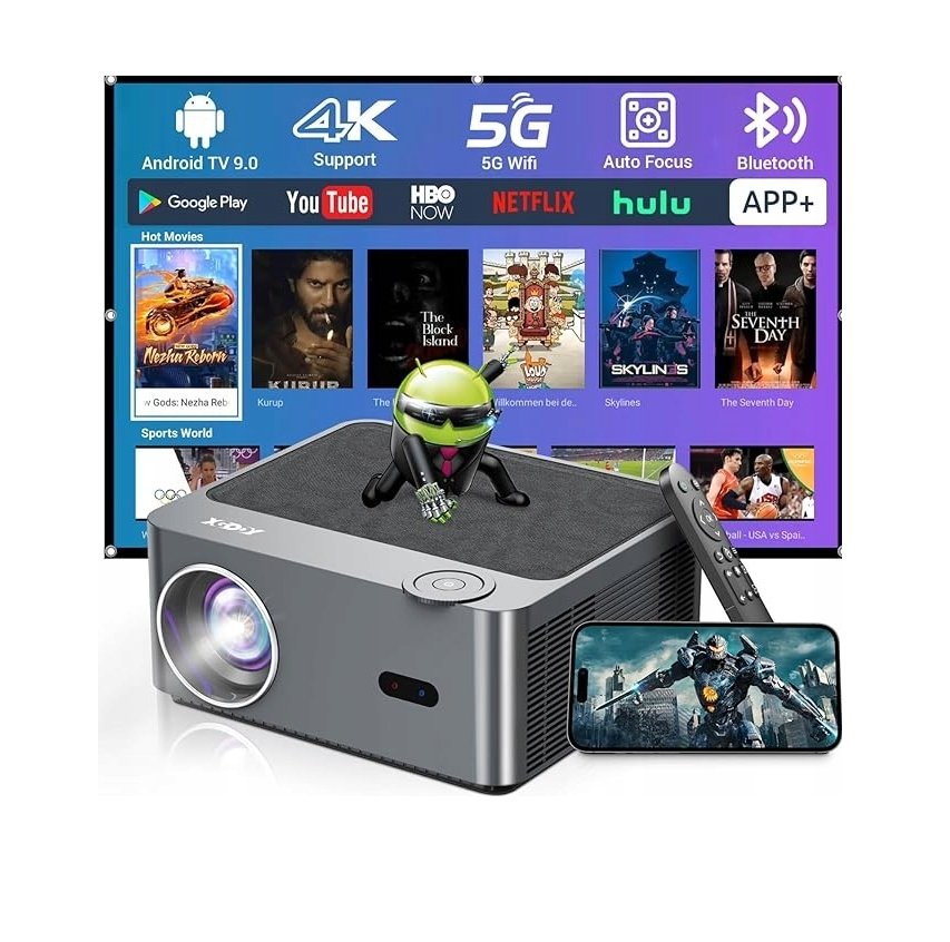PROJEKTOR XGODY A45 RZUTNIK KINO DOMOWE ANDROID 4K NATIVE 1080 HD ...