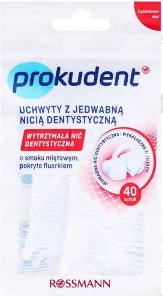PROKUDENT FLOSS Uchwyty z jedwabną nicią dentystyczną i wykałaczką 40 ...