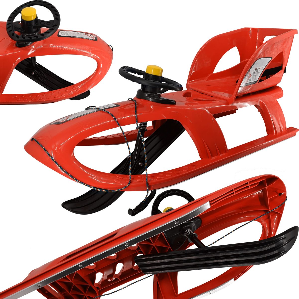 PROSPERPLAST, Sanki Bullet Z Oparciem, Kierownicą, Czerwone ...