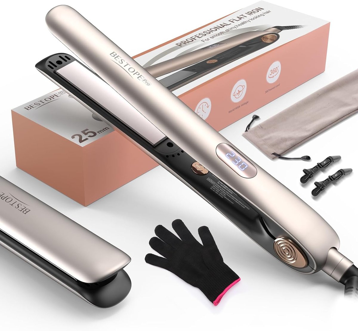 Prostownica ceramiczna ‎BESTOPE PRO z regulacją temperatury - BESTOPE ...