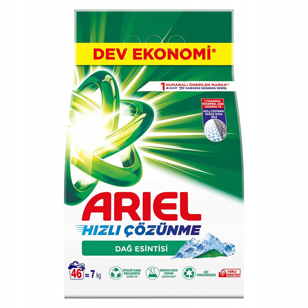 Proszek do prania białego Ariel Zapachowy Mountain Spring 7 kg - Ariel ...