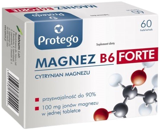 Protego Magnez B6 Forte 100 Mg Jonów Magnezu 60 Tabletek | Sklep EMPIK.COM