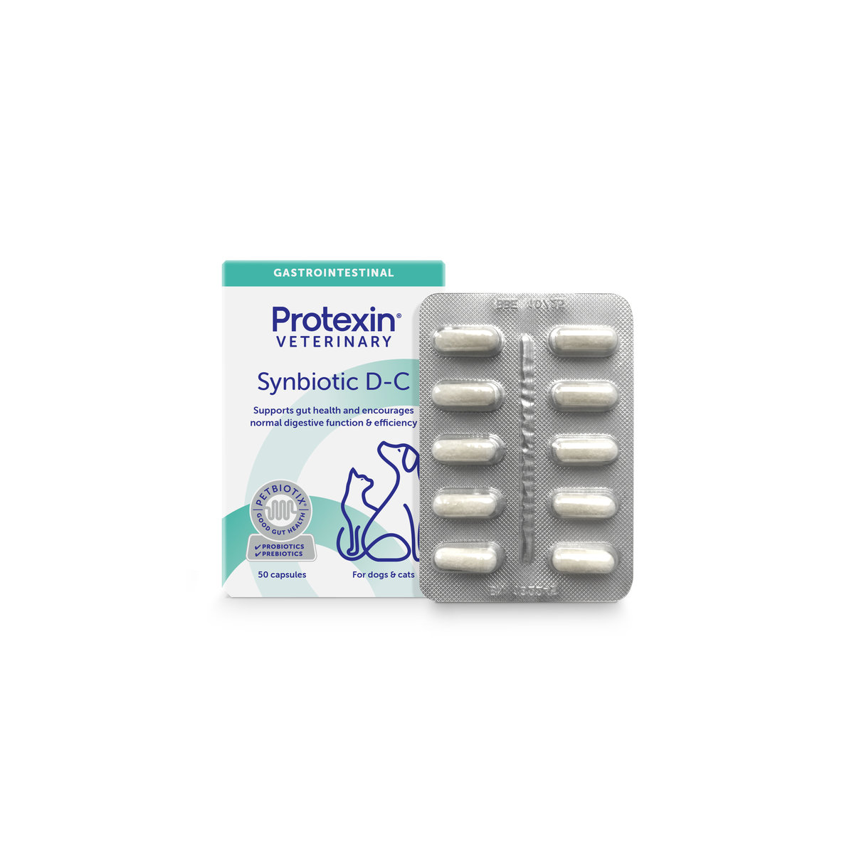 Protexin Synbiotic D-C Pies/Kot 50 kaps Probiotyk,Prebiotyk - Protexin ...