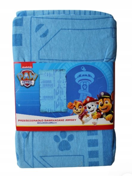 Prze cierad o bawe niane z gumk 90x200 Psi Patrol - Carbotex | Sklep EMPIK.COM