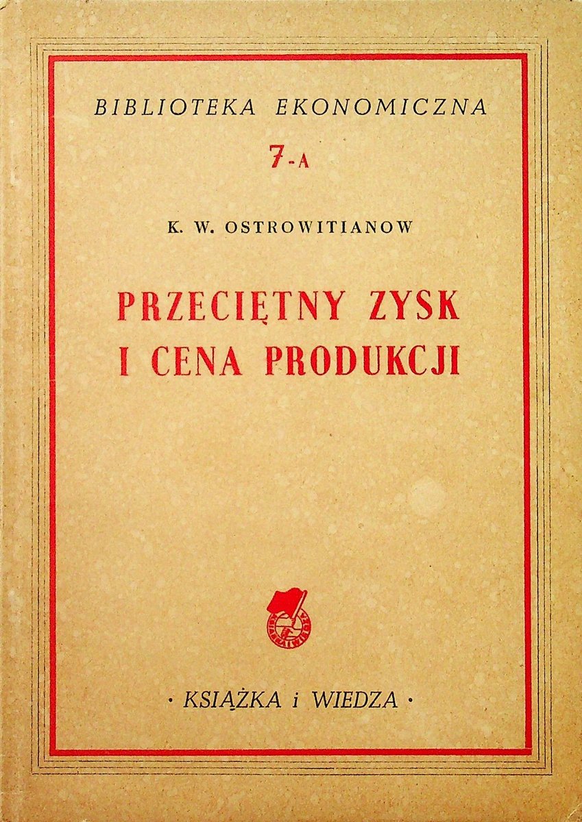 Przeciętny zysk i cena produkcji 1950 r. - W opisie | Książka w Empik