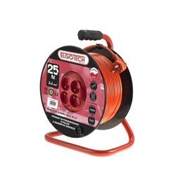 Przedłużacz bębnowy zwijany 25m OMY 3x1,5 Elgotech PZB-40-25Y ...
