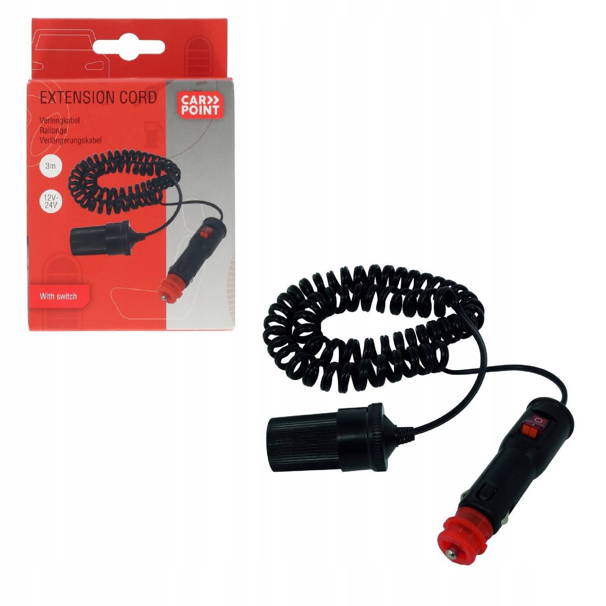 Przedłużacz gniazda zapalniczki CARPOINT 0510041 12 24V 5A 3m - Inna marka | Motoryzacja EMPIK