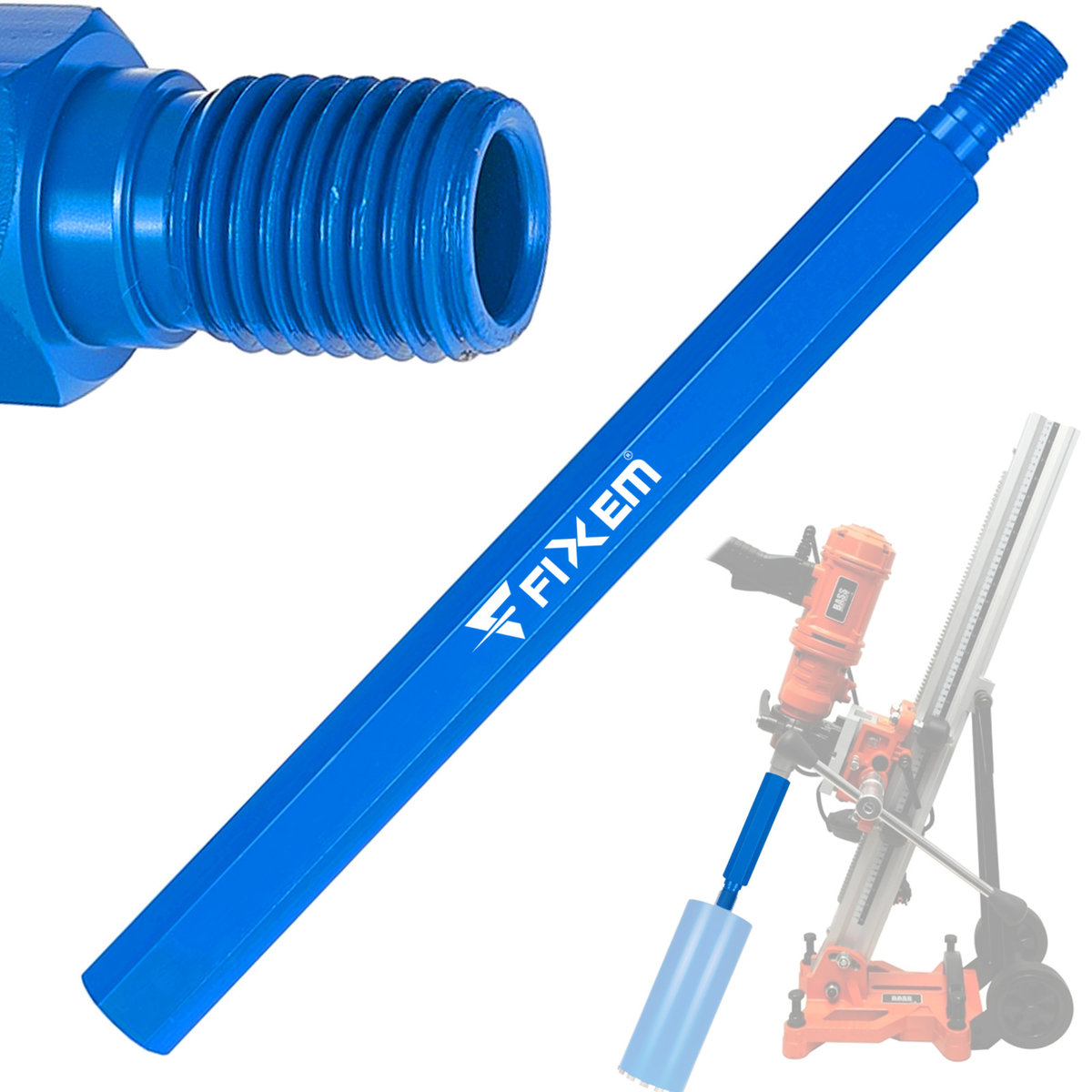 PRZEDŁUŻKA ADAPTER 50cm 1.1/4" UNC WIERTŁO KORONOWE DIAMENTOWE ...