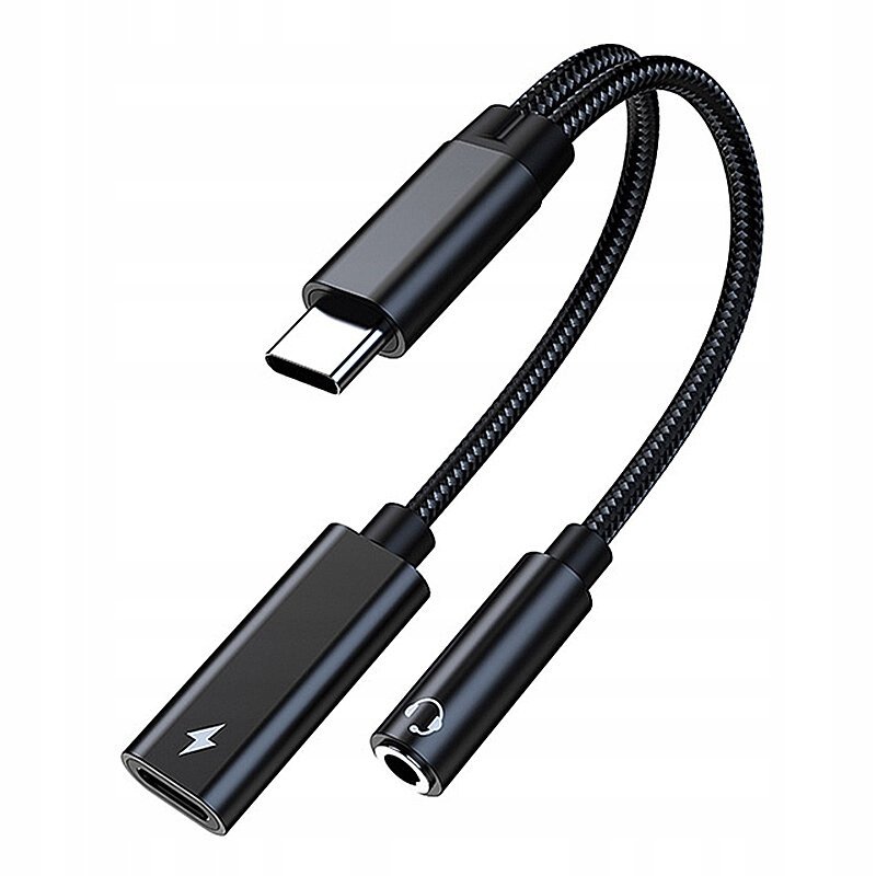 PRZEJŚCIÓWKA ADAPTER USB-C DO JACK 3,5 MM ADAPTER AUDIO + ZASILANIE USB ...