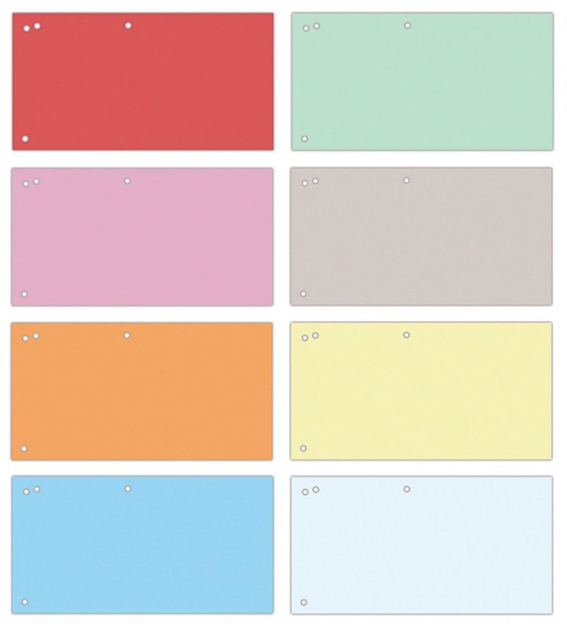 Przekładki OFFICE PRODUCTS, karton, 1/3 A4, 240x105mm, 100szt., mix kolorów - Office Products ...