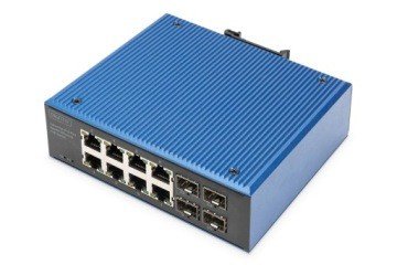 Przełącznik przemysłowy 8+4-Port Gigabit Ethernet PoE z 8x GE RJ45 i 2 ...