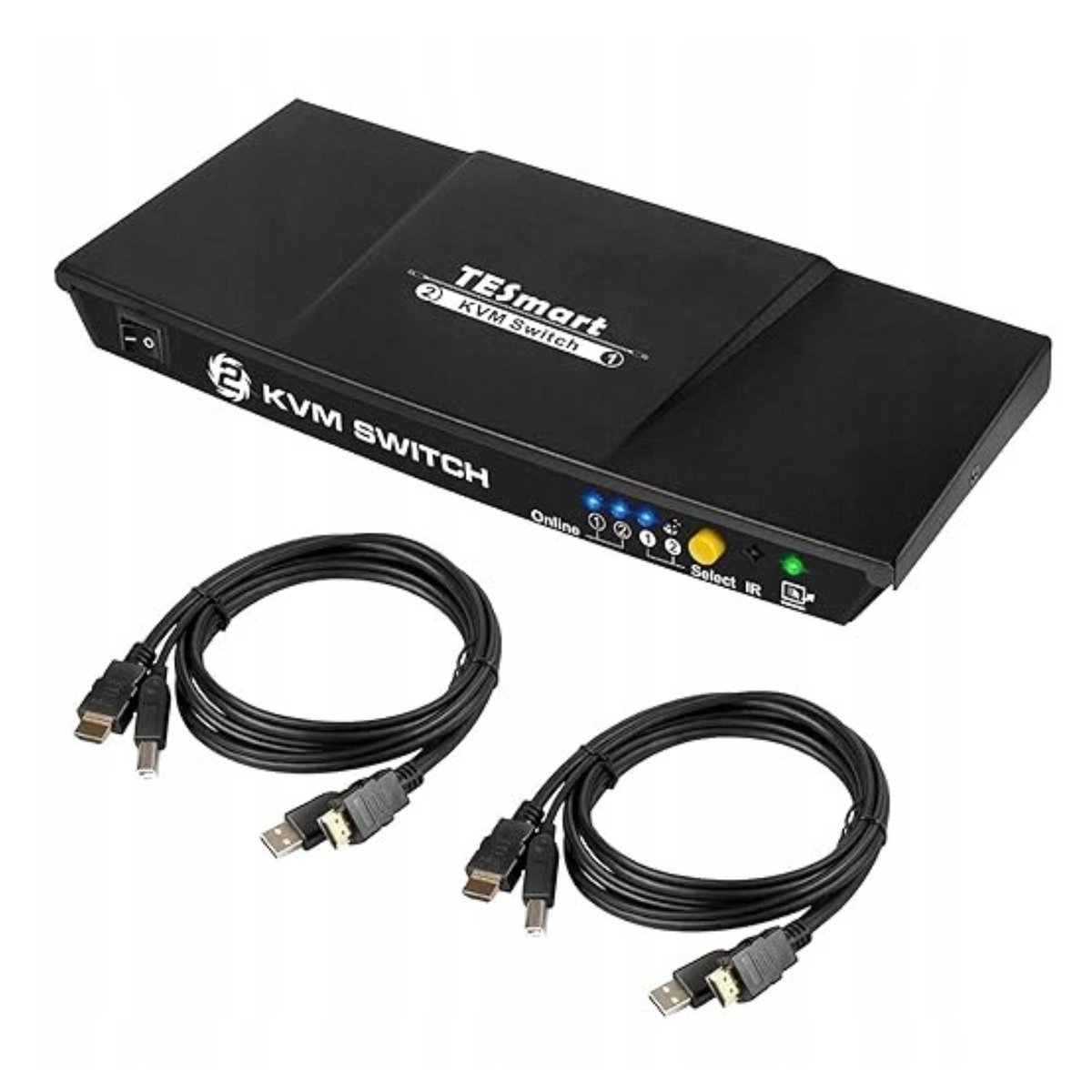 Przełącznik TESmart 2 porty HDMI KVM Switch 4K Ultra HD - Inna marka ...