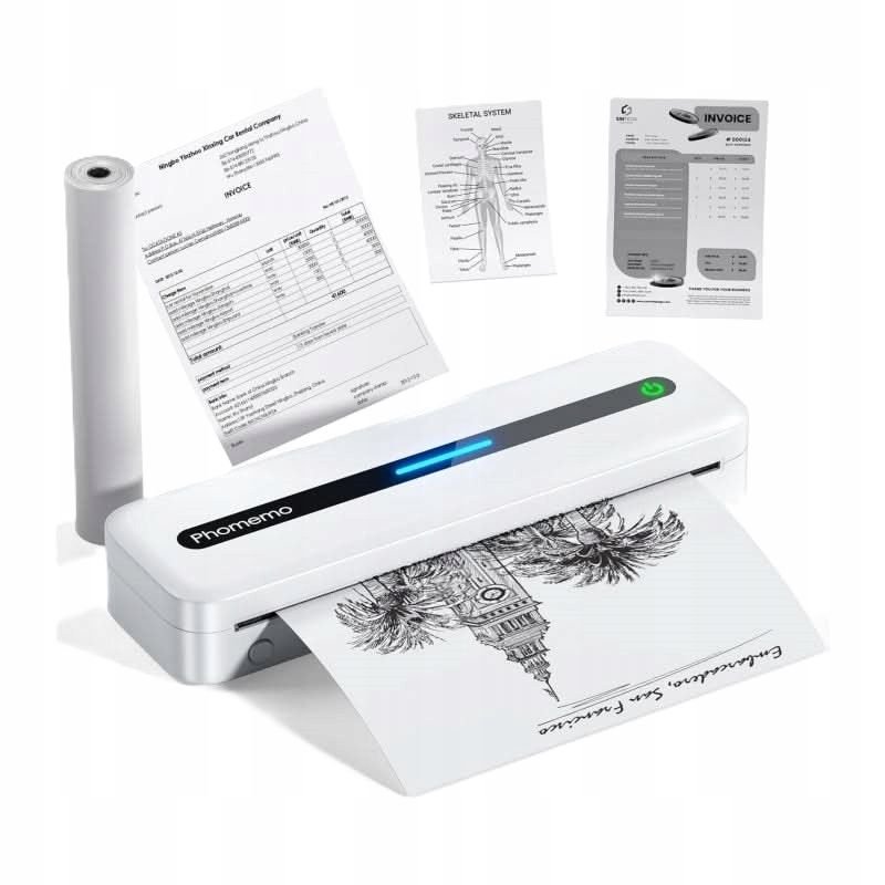 Przenośna Drukarka Termiczna Naklejki 300dpi A4 216/110/80/53 Phomemo / M832 / Biały - Phomemo ...