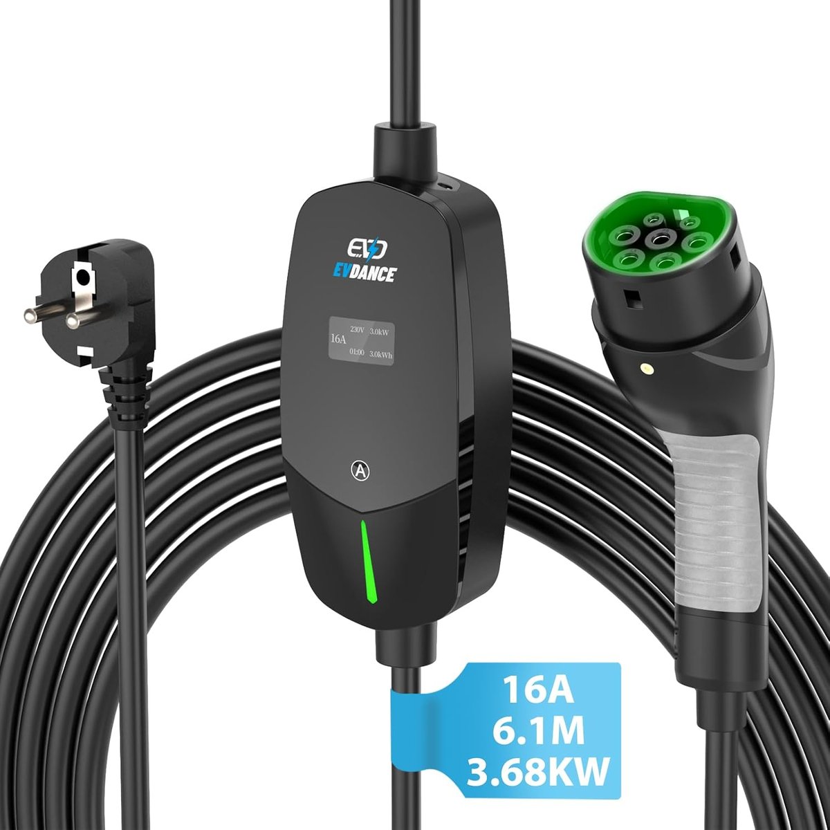 Przenośna Ładowarka do Samochodów Elektrycznych Typ2 3,68-3,84 kW, 6m ...