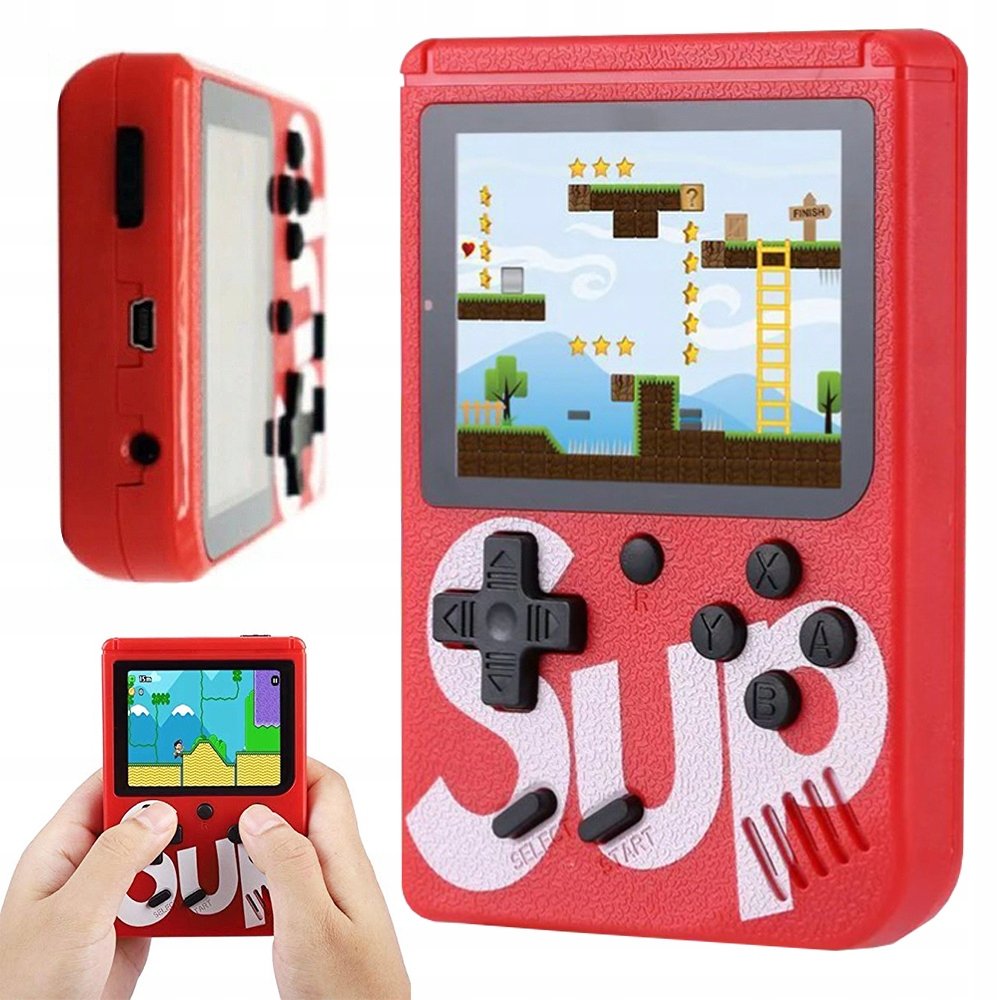 Przenośna Mini Konsola Gra Retro Sup Game Box 400 Gier Czerwona Zabawka ...