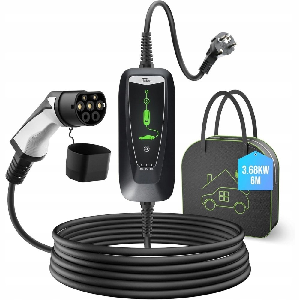 Przenośna stacja ładowania Teskee EV Charger Type 2 - 3,6 kW, 1-fazowa ...