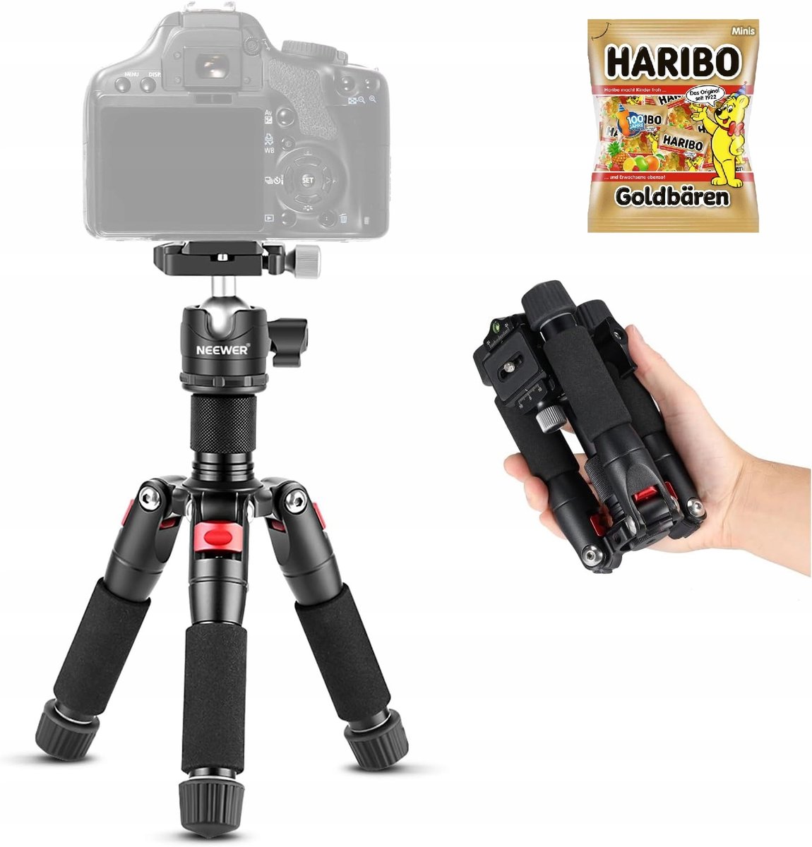 Przenośny mini statyw 50 cm z głowicą kulową 360 stopni obciążenie do 5 ...