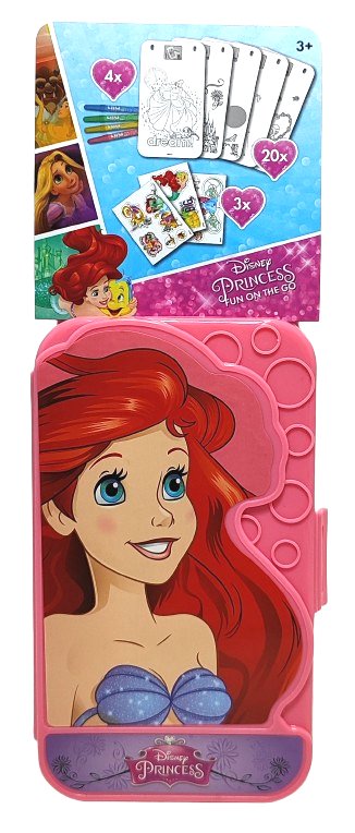 Przenośny zestaw: Mazaki, kolorowanki, naklejki. Disney Syrenka ...