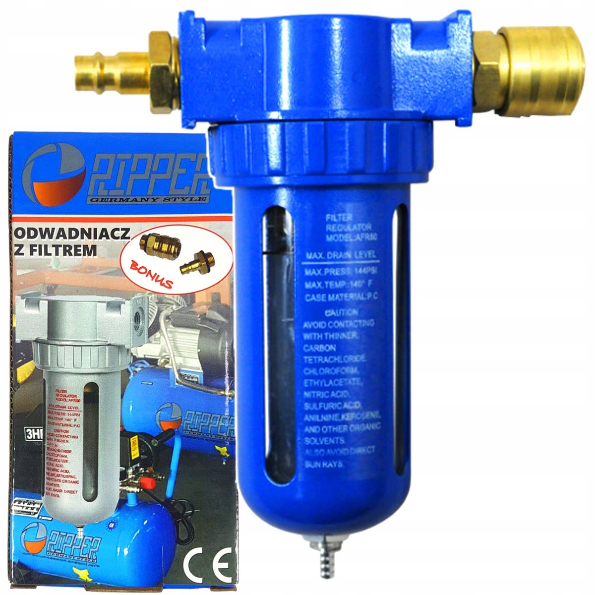 Przepływowy Filtr Powietrza Odwadniacz Z Filtrem 1/2" Złączki - Fixem ...