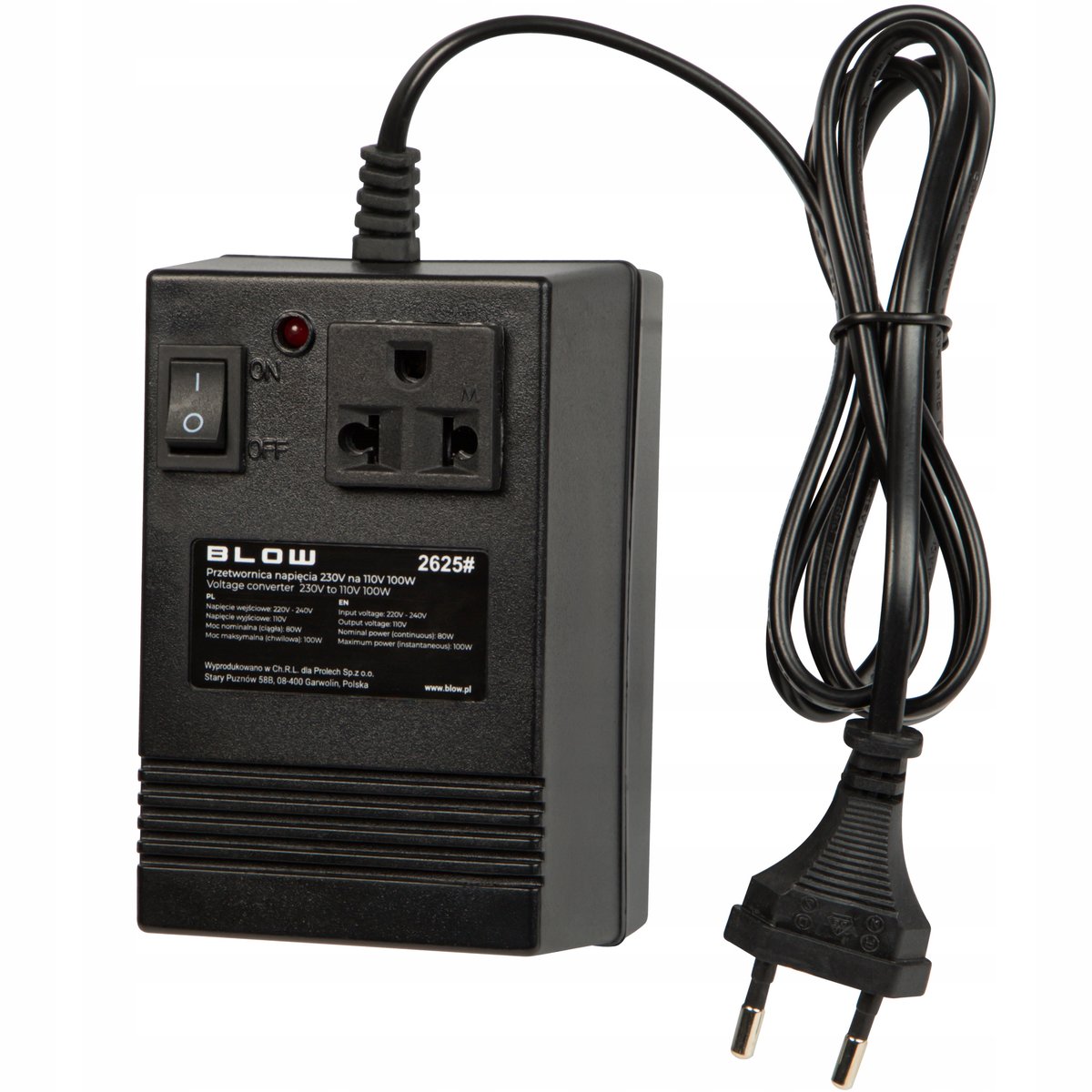 Przetwornica Konwerter Transformator 230V/110V Usa - Voice Kraft | Motoryzacja EMPIK