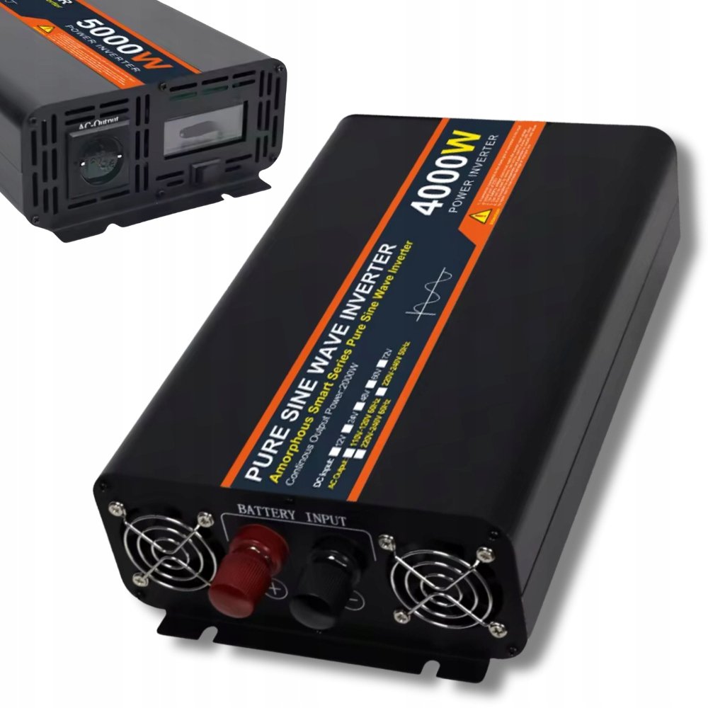 PRZETWORNICA NAPIĘCIA SAMOCHODOWA 12V 4000W Falownik Czysty Sinus ...