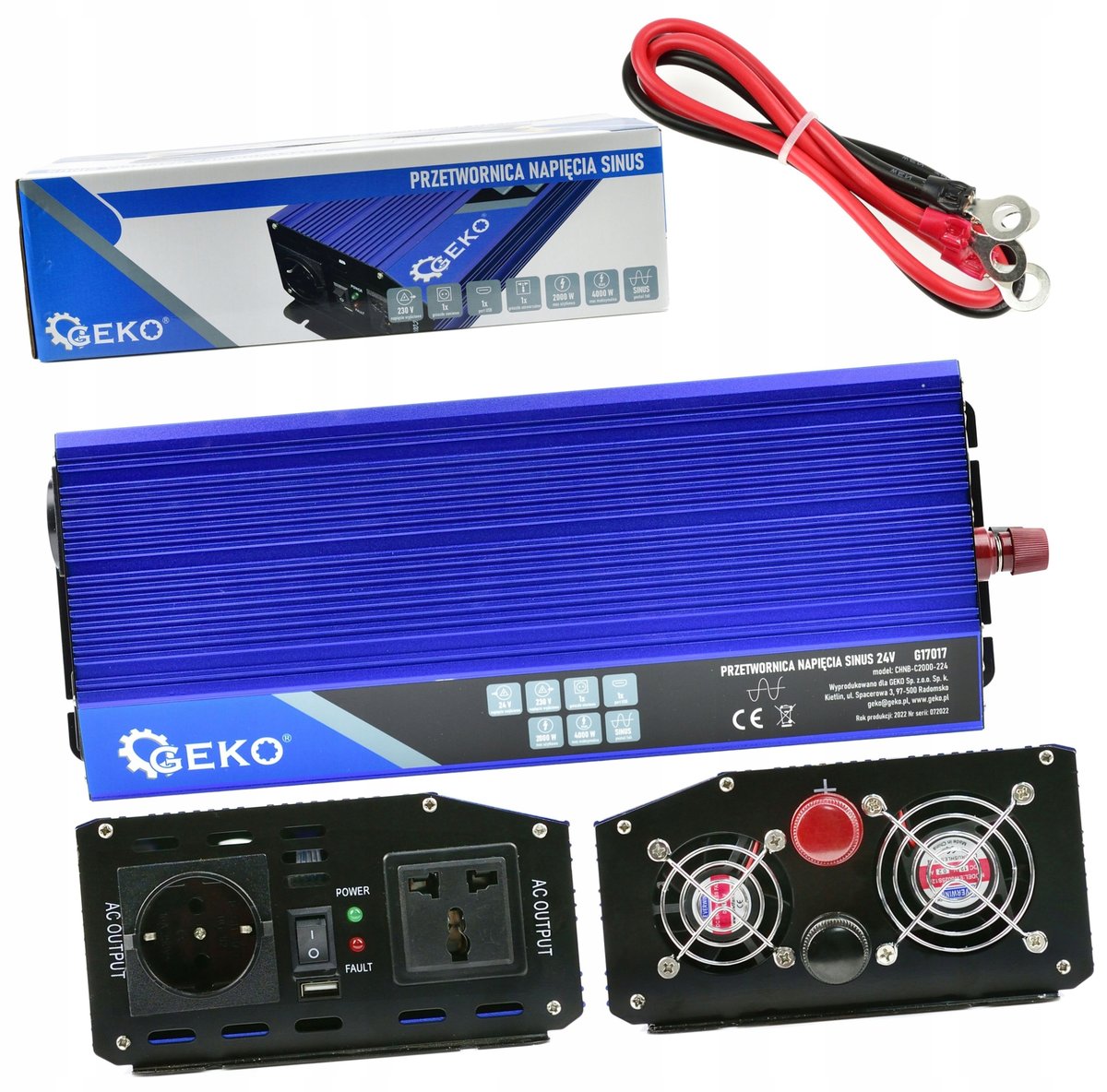 Przetwornica Napięcia Sinus 24V/230V 2000/4000W - Geko | Motoryzacja EMPIK