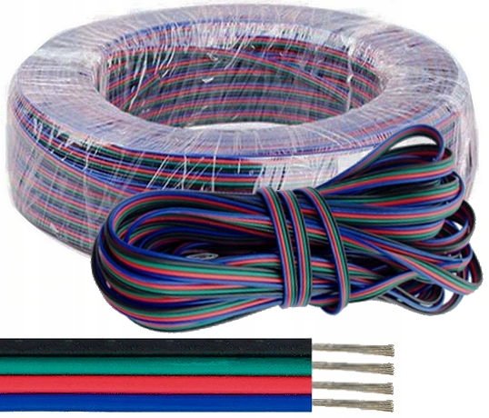 Przewód Kabel Linka RGB 22AWG 1m 4x0,35mm Taśm LED - ACS | Sklep EMPIK.COM