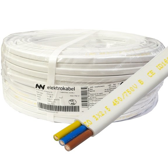 Przewód YDYp 3x2,5 żo 450/750V Elektrokabel 100m - Inna marka | Sklep ...
