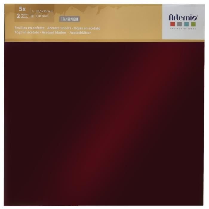 Przezroczyste arkusze z acetatu - Kolorowy blok - 30,5 x 30,5 cm - 10 ...