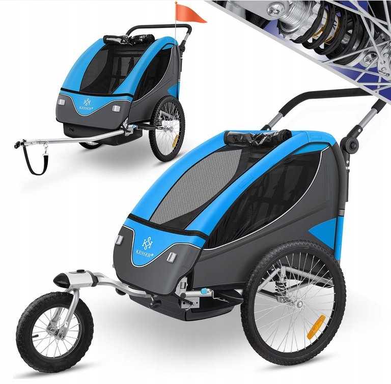 Przyczepka rowerowa dla dzieci KESSER 4255598307895 - Inna marka ...