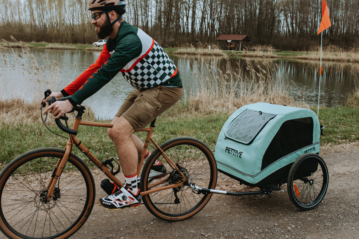 Przyczepka rowerowa dla psa, kota PETRIVE do 40 kg przyczepka dla psa ...