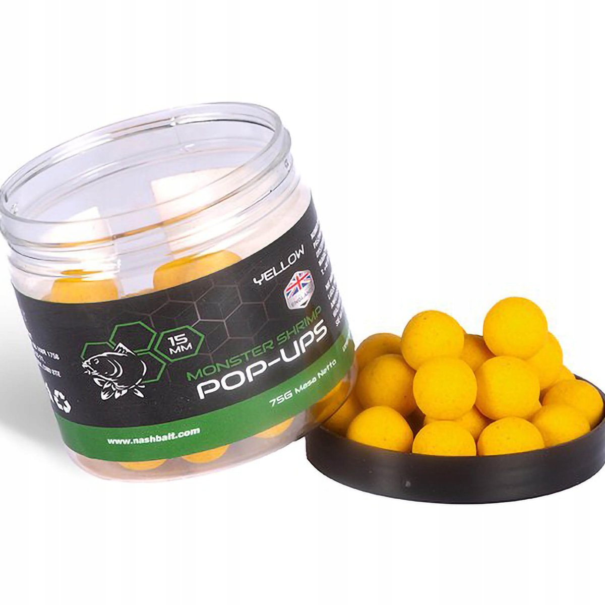 PRZYNĘTA KULKI PŁYWAJĄCE POP UP NASH MONSTER SHRIMP YELLOW 12 MM 75 G - nash tackle | Sport ...