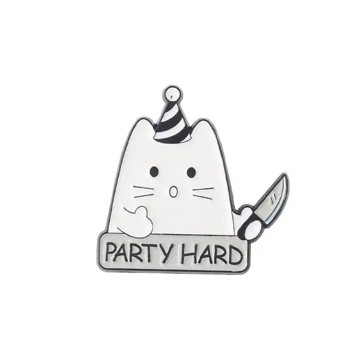 Przypinka metalowa kot "Party Hard" - Inna marka | Moda Sklep EMPIK.COM